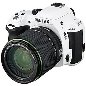 Pentax K-50 16MP Digital SLR with 18-135mm Lens (White) - International Version