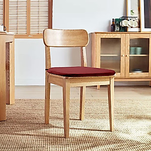 Basic Beyond Kitchen Chair Cushions Set of 4, U Shaped Memory Foam Chair Cushion with Ties, 17 x 16 inches Soft Plush Velvet Chair Pads for Dining Chairs(Red)