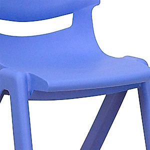 Flash Furniture Whitney 2 Pack Blue Plastic Stackable School Chair with 12" Seat Height