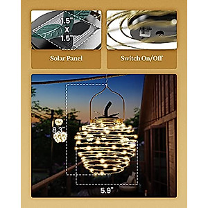 86 LEDs Solar Lights Outdoor Hanging Lantern, JACKYLED Waterproof Apple-Shaped Solar Powered Dusk to Dawn Outdoor Decorative Lighting for Garden, Palm Trees, Sidewalk, Pathway (2 Pack)