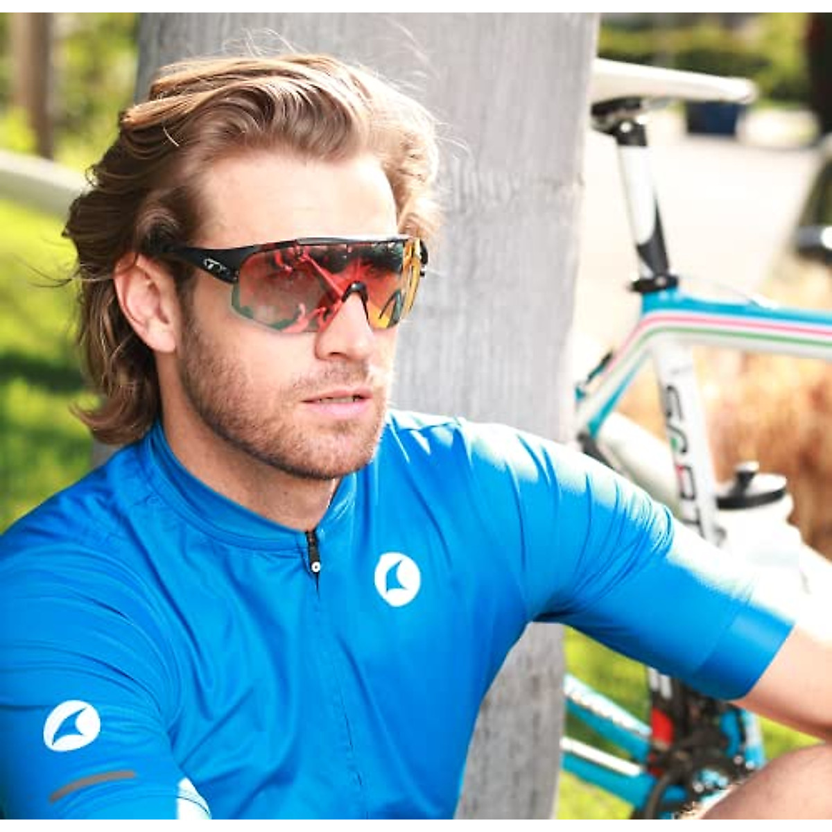 Tifosi Optics Sledge Lite Sunglasses (Matte Black, Clarion Red Fototec)