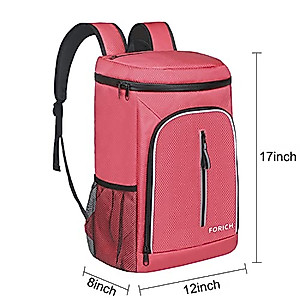 FORICH Soft Cooler Backpack Insulated Waterproof Backpack Cooler Bag Leak Proof Portable Cooler Backpacks to Work Lunch Travel Beach Camping Hiking Picnic Fishing Beer for Men Women (Watermelon Red)