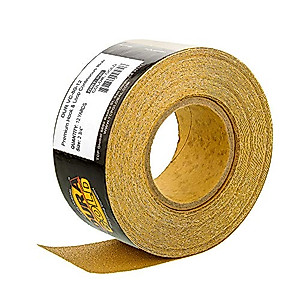 Dura-Gold Premium - 80 Grit Gold - Hook & Loop Backing Longboard Continuous Sandpaper Roll, 2-3/4" Wide, 12 Yards Long - For Automotive & Woodworking Air File Long Board Sanders, Hand Sanding Blocks
