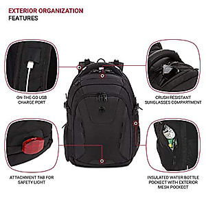 SwissGear ScanSmart Laptop Bag, Black Stealth, Fits 15-Inch Notebook
