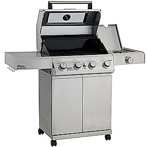 Monument Grills Larger 4-Burner Propane Gas Grills bbq Stainless Steel Heavy-Duty Cabinet Style with LED Controls Side Burner Mesa 400m