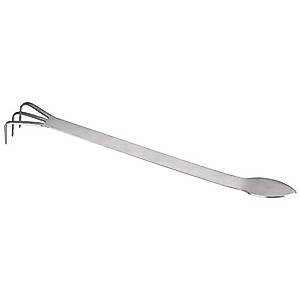 Gardening Rake, 2 in 1 Stainless Steel 3-Prong Loosen Soil Bonsai Tree Gardening Tool Root Rake and Spatula Patio Lawn Garden