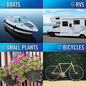 15FT Coiled Boat Hose | Coil Hose Water Hoses Expandable Perfect Coil Water Hose RV Wash Water Hose Spring Washdown Short Small 15 Foot Coiling Garden Marine Grade 3/4 Inch Connectors Self Recoil