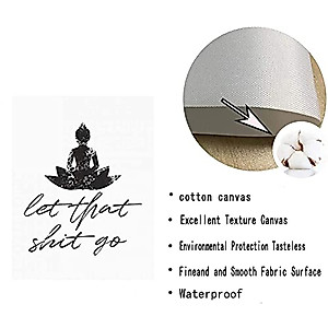 OMCCXO Funny Bathroom Sign Canvas Prints and Poster Let That Shit Go Quote Bathroom Art for Men Painting Wall Picture Bathroom Decor 16x20inch(40x50cm)