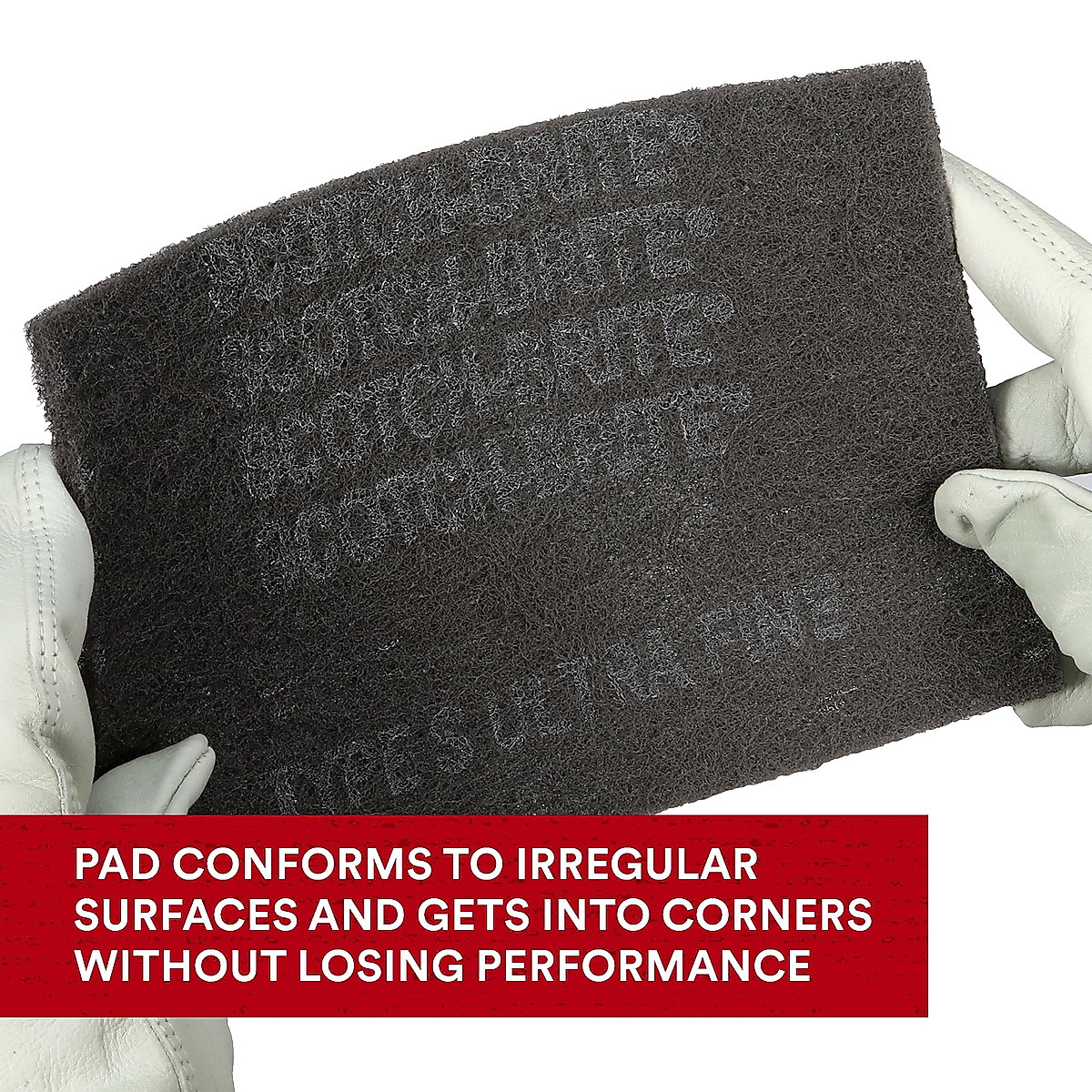 Scotch-Brite Ultra Fine Grade 7448 Hand Pad, Pack of 3, 6 in x 9 in Hand Pads, Nonwoven Silicon Carbide, Surface Preparation, Scuffing, and Cleaning, Gray