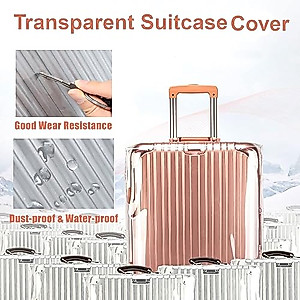 Mulaibdin PVC Luggage Cover, Waterproof Suitcase Cover, Clear Luggage Cover for Suitcase TSA Approved, Dustproof Travel Luggage Sleeve Protector for Wheeled Luggage (28 inch)