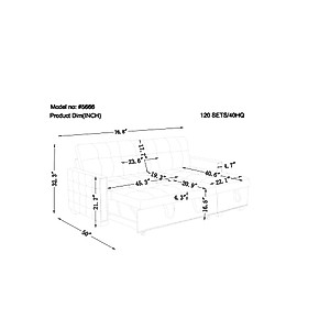 SONGG 77" L-Shape Sectional Sofa w/Storage Chaise, Velvet Reversible Convertible Couch with Pull Out Bed, Removable Cushions, Button Tufted Backrest, for Living Room, Office, Dark Gray