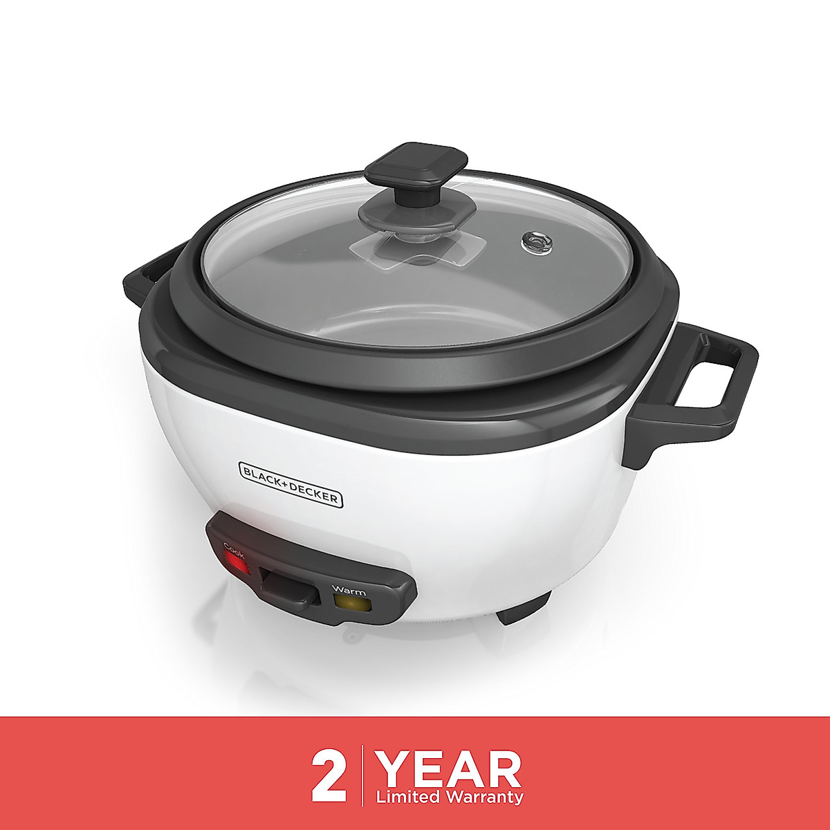 BLACK+DECKER Rice Cooker, 6-cup, White