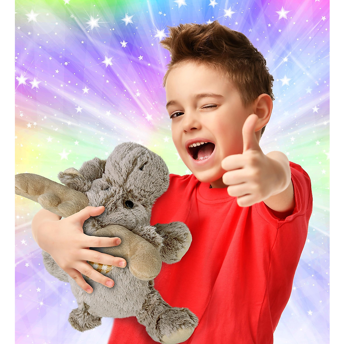 DolliBu Plush Moose Stuffed Animal - Soft Fur Laying Moose, Adorable Brown Huggable Moose Plush Toy, Cute Wild Life Cuddle Gift for Kids and Adults - 9.5 Inch