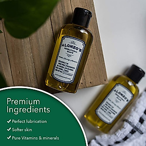Alonzo's Sensational Shave - Shaving Oil for Men (1-Pack, 2 Oz Bottle) All-Natural Pre-Shave & After Shave Oil for Face and Body - Moisturizes & Calms Irritated Skin from Razor Burn