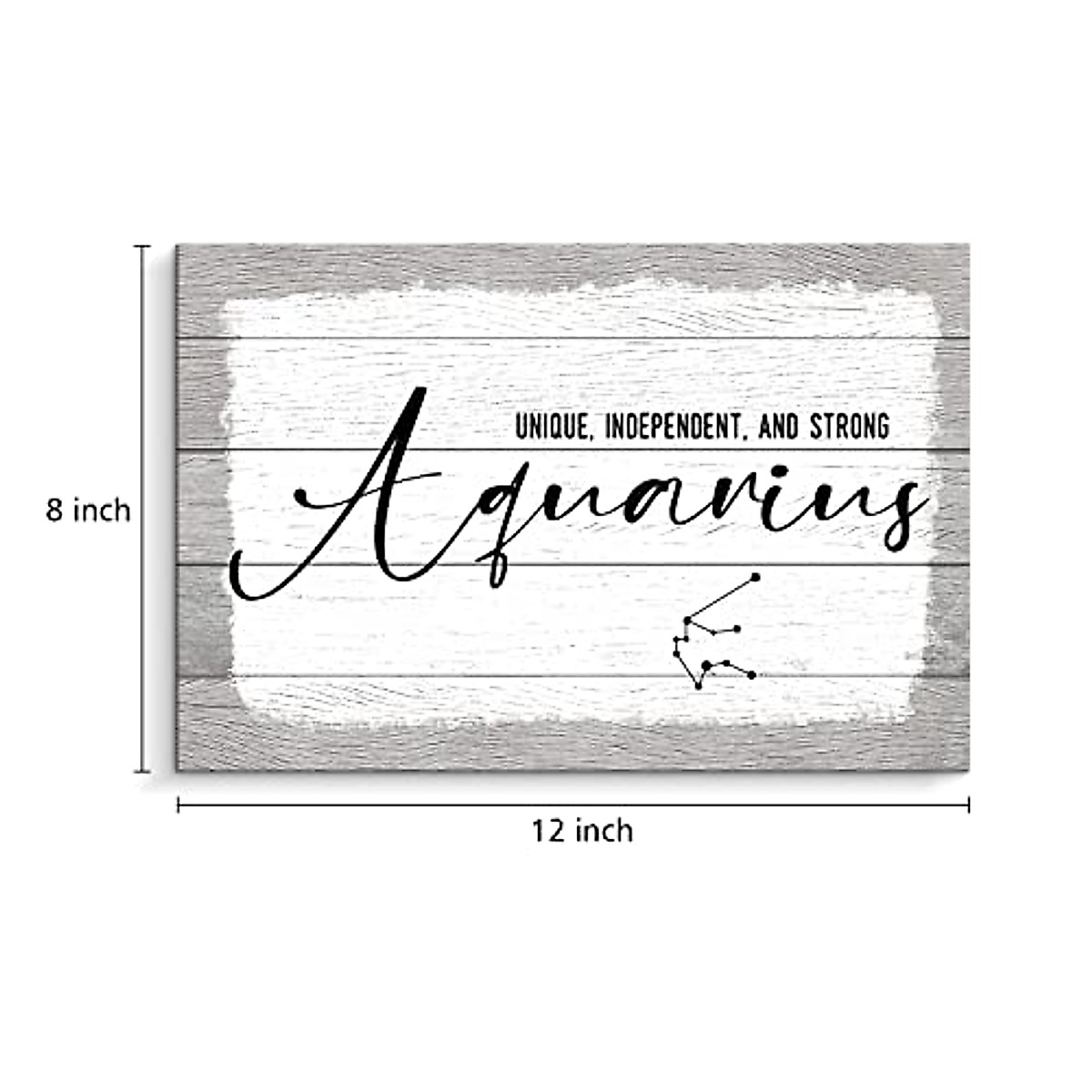 Pinetree Art Aquarius Birthday Gift Constellation Canvas Print Art Inspirational Constellation Chart Wall Decor 8" X 12" Gifts for Loved Ones (Aquarius, 8" x 12")