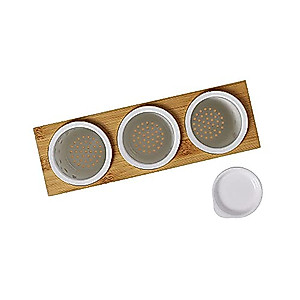 LUODI Golden Marbling Set of 3 with Wooden,Silverware Caddy Holder for Spoons Knives and Forks,Kitchen Utensil Flatware Organizer (White)