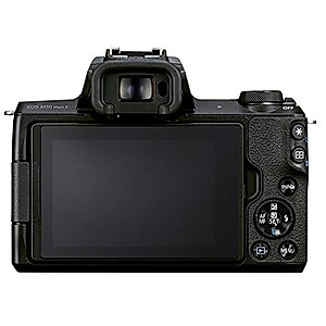 Canon EOS M50 Mark II Digital Camera with 15-45mm Lens + 128GB Memory + LED Video Light + Microphone + Back Pack + Steady Grip Pod + Tripod + Filters + Software + More (36pc Bundle) (Renewed)