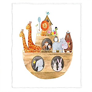 WONDERTIFY Baby Noah's Ark Throw Blanket Colorful Baby Swaddle Blanket Cozy, Warm and Lightweight 30"X40"