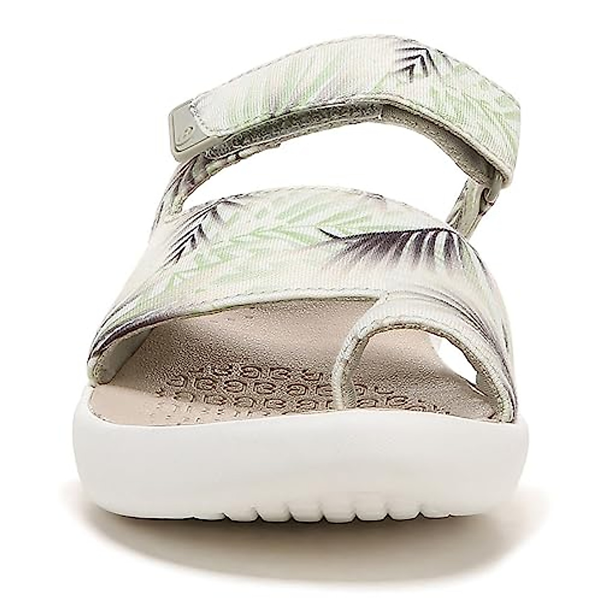 BZees Womens Carry On Slide Sandal Green Palm Leaf 10 W