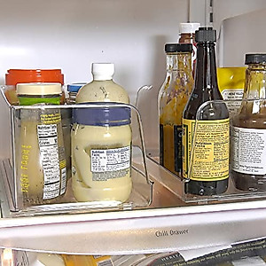 Emeril Lagasse Stackable Plastic Food Storage Organizer Bin Basket with Open Front for Household Kitchen Cabinets, Pantry, Offices, Closets, Bedrooms, Bathrooms 12.2" Wide, 2 Pack - Clear