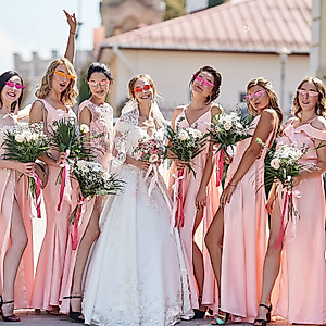 EBOOT 12 Pcs Halloween Party Decor Fire Flame Glasses Fire Shape Sunglasses Rimless Glasses Eyewear for Women Men (Pink and Red Series)