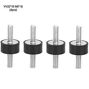 4pcs M6 Anti-Vibration Rubber Isolator Mounts with 2 Threaded Studs Shock Double Ends Screw Vibration Damping Mounts Silent Block Damper Car Boat Bobbins(VV20*10 M6*18)
