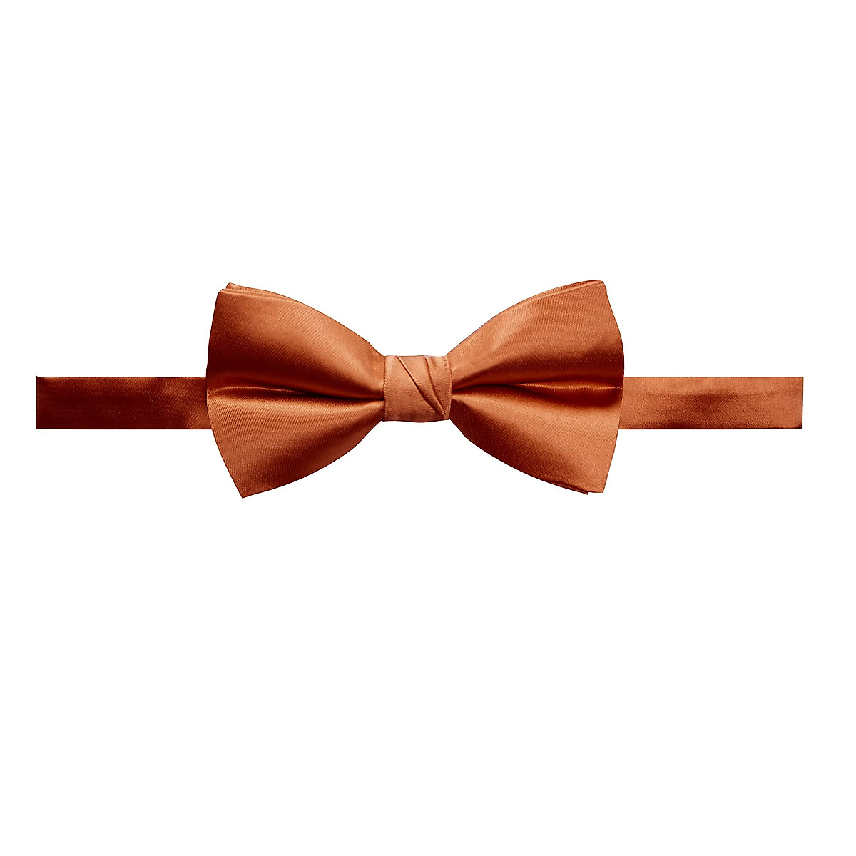 Spring Notion Men's Solid Color Satin Microfiber Bow Tie Rust