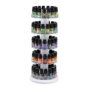 J JACKCUBE DESIGN Rotating Essential Oil Display Stand Spinning Rack for 75 Bottles(up to 120) Organizer 5 Tier Storage Holder -MK505A (5 Tier)