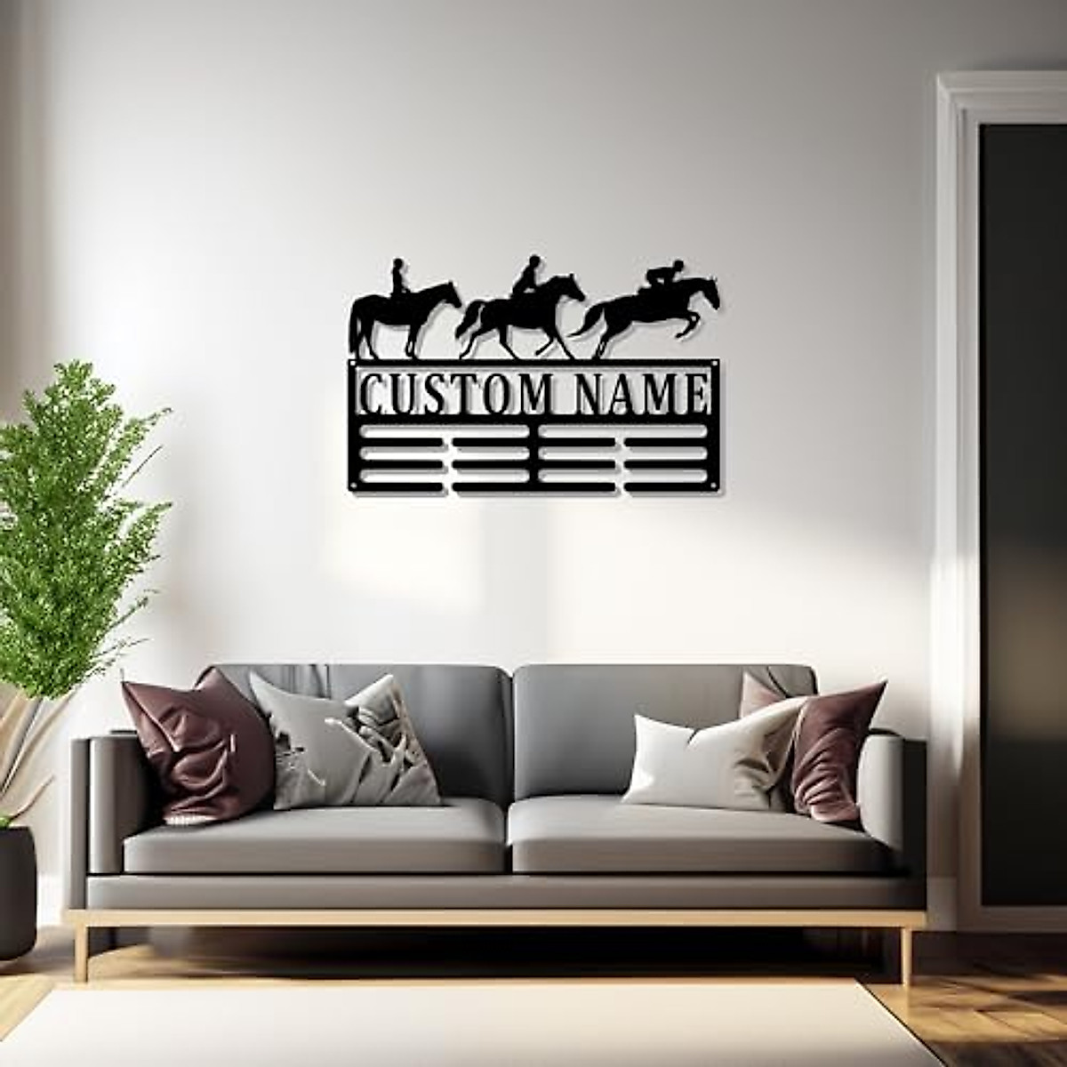 Custom Equestrian Medal Holder Light, Personalized Equestrian Player Name Medal Hanger, Equestrian Medal Display Awards Sign, Equestrian