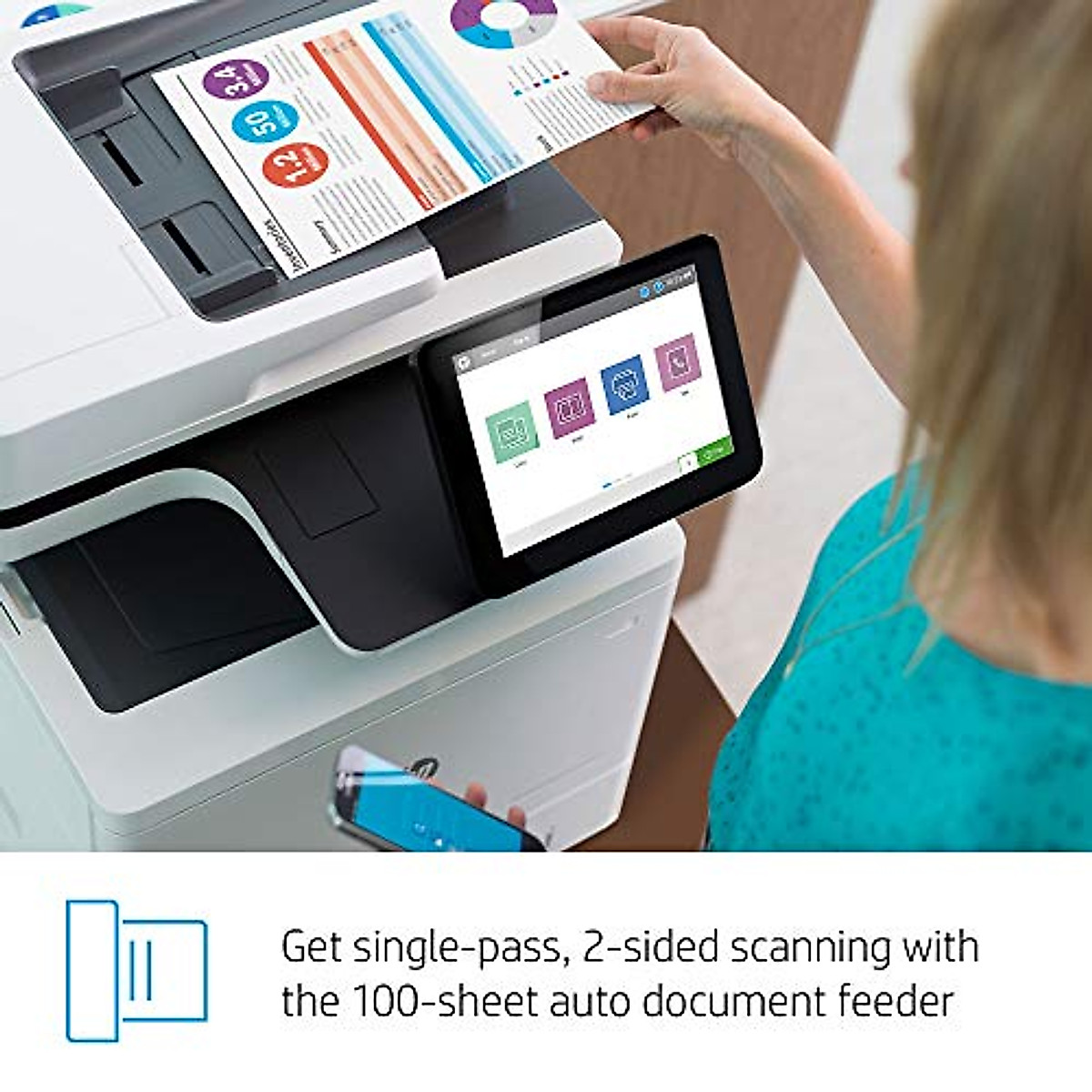 HP Color LaserJet Enterprise Flow Multifunction M578c Duplex Printer with Stapler (7ZU87A)
