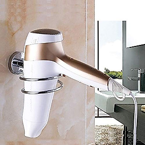 Bathroom Hair Dryer Holder Hair Care Tools Holder Wall Mount Chrome Finished Stainless Steel