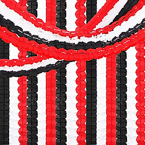 Black White-Red Party-Decorations Streamers Garland - 157Ft Graduation Four-Leaf Clover Hanging Banner,Men Boys Birthday Wedding Baby Bridal Shower Family Gathering Event Supplies Decor Hugtmr