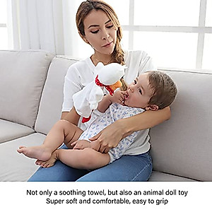 Baby Stuffed Animals Blanket, Visual Development Soft and Bright Colors Plush Cartoon Baby Security Blanket for Kids More Than 3 Months for Soothing Towels (White)
