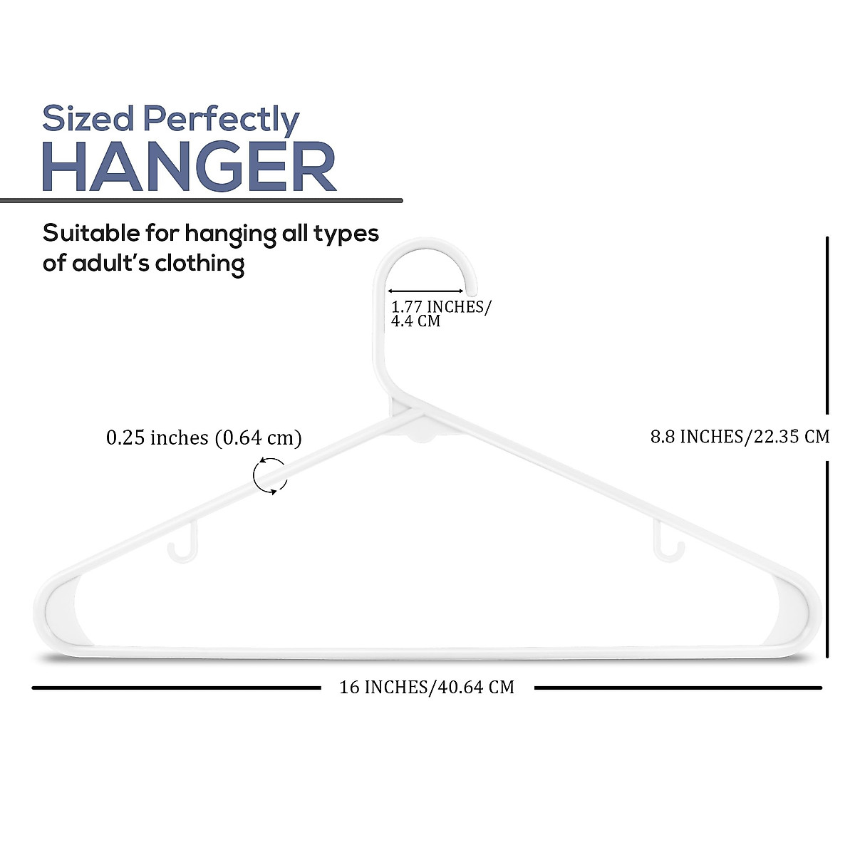 Utopia Home Plastic Hangers 30 Pack - Clothes Hanger with Hooks - Durable & Space Saving Coat Hanger - Heavy Duty White Hangers for Coats, Pants, Dress, Etc.