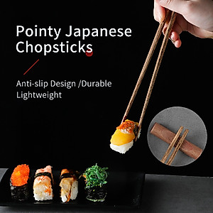 Muguning 100-Pairs Wooden Chopsticks, Dishwasher Safe Chopstick, Reusable, Natural Healthy, Chinese Classic Style for Kitchen, Dining Room, Gourmet, Noodles (9.8 Inch)