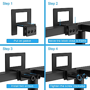 Xeitive Non Slip Mattress Gaskets for Bed Frame, 6 pcs Mattress Holder in Place Gripper, Anti-Slip Baffle Fit for Metal Bed Frames, Easy to Installation Metal Pad Gripper, Black