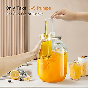 Suli Drink Dispenser for Parties, 1 Gallon 2 Pack Beverage Dispenser, Glass Juice Dispenser Countertop for Outdoor BBQ, Sun Tea, Lemonade, Mason Jar Dispenser with Pump