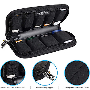 King of Flash 9 x USB Flash Drives Carrying Case with Premium Quality Padded Protection for Flash/Key Drives - Black