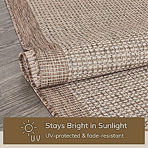 Well Woven Medusa Odin Ivory Solid & Striped Border Indoor/Outdoor Flatweave 7'10" X 9'10" Area Rug