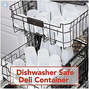 Angel's Peel Lounge Microwavable Translucent Plastic Deli Container and Lid Combo- Stackable, Tamper-Proof BPA-Free Food Storage Containers-Kitchen Storage (Pack of 24) (32 oz)