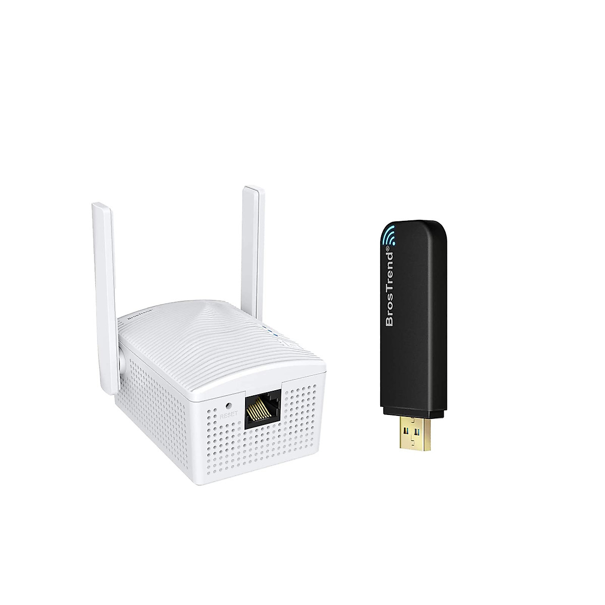 BrosTrend AC1200 WiFi to Ethernet Adapter Wireless Bridge for Printer and 1200Mbps Linux USB WiFi Adapter Dual Band