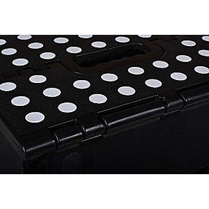 Folding Step Stool, 13 Inch - The Anti-Skid Step Stool is Sturdy to Support Adults and Safe Enough for Kids. Opens Easy with One Flip. Great for Kitchen, Bathroom, Bedroom, Kids or Adults. (Black)
