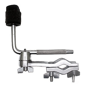TUOREN Cymbal L-Arm Rod with Bracket Holder Extension Arm Attachment, Cymbal Boom Arm with Drum Set Mounting Clamp, Cymbal Stand Clamp with Boom Arm for Drum Set Accessories Silver