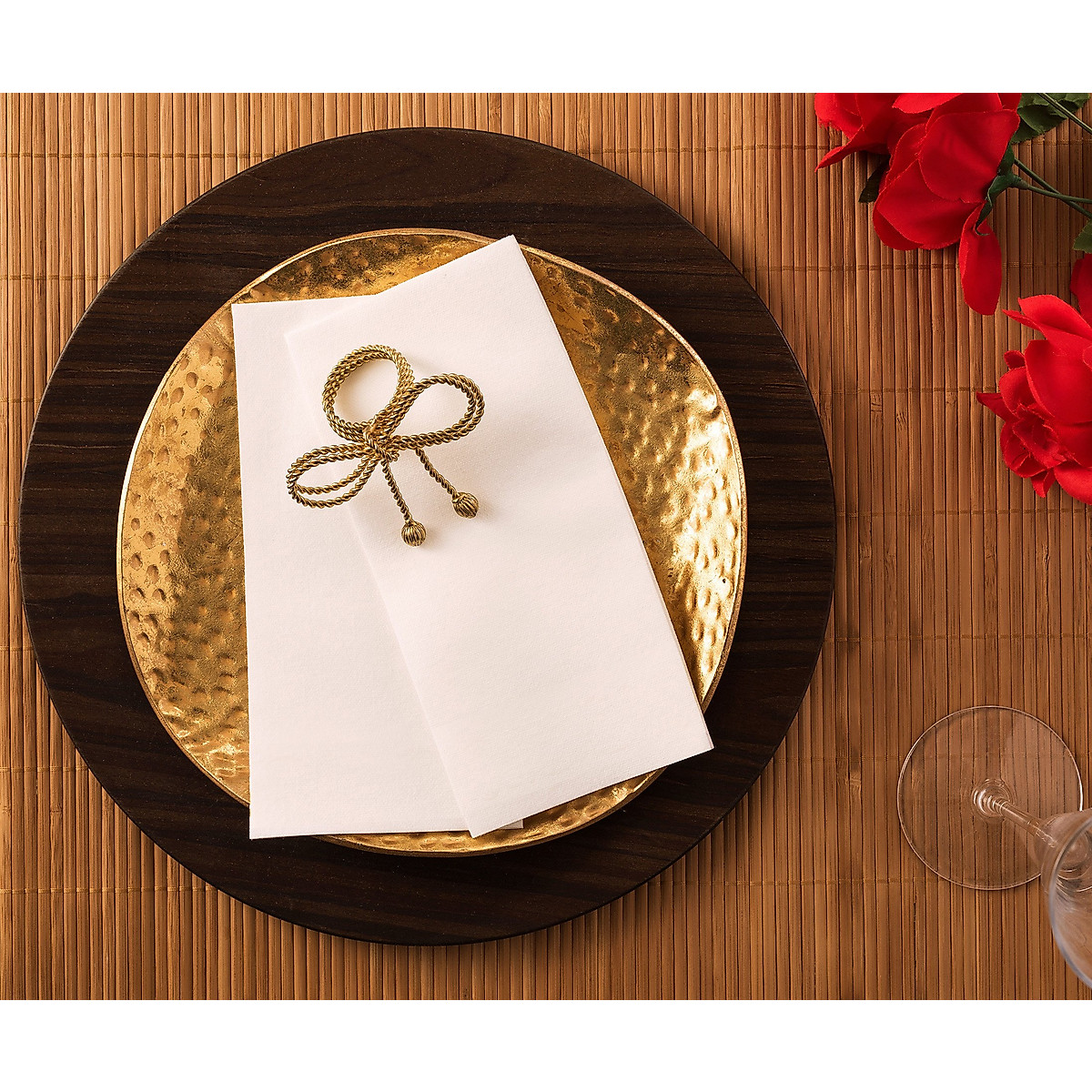 200 BloominGoods Disposable Bathroom Napkins | Single-Use Linen-Feel Guest Towels | Cloth-Like Hand Tissue Paper, White, 12" x 17" (Pack of 200)