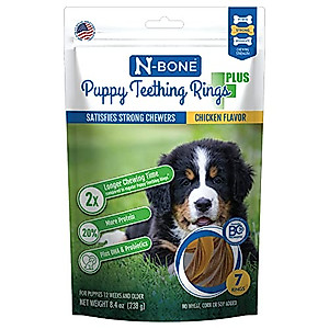 N-Bone Puppy Teething Rings Plus, Chicken Flavor, 7-Count, 8.4oz