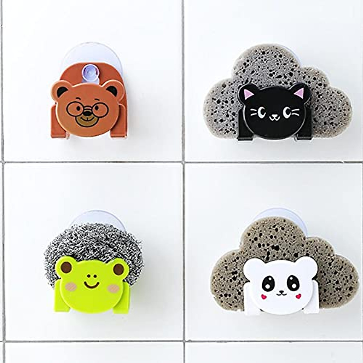 RYGRZJ Sink Rack Kitchen Drainer Rack,Suction Cup Sink Drain Rack Sponge Storage Holder for Kitchen Organizer Bathroom Accessories