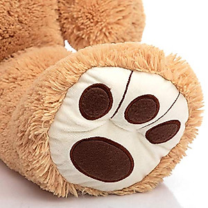 HollyHOME Teddy Bear Stuffed Animal Plush Giant Teddy Bears with Footprints Big Bear 36 inch Tan