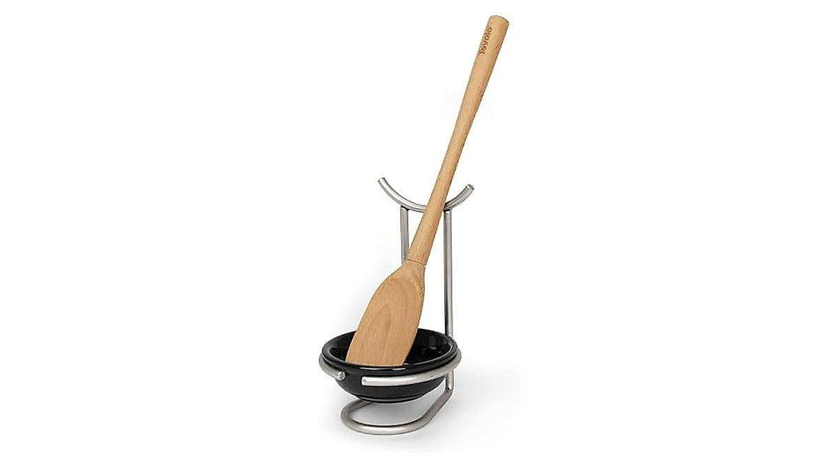 Spectrum Euro Vertical Spoon Rest with Ceramic Dish for Kitchen ...