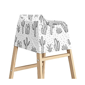 YayaTete Stretchy Multi Use Cover Cactus Car Seat Canopy Nursing Breastfeeding Cover Shopping Grocery Cart High Chair Cover Cacti Nursery Decor Baby Infant Boy,Black,White,Small