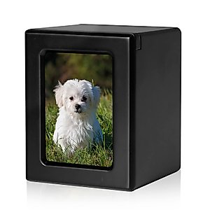 PCS Pet Urns for Dogs Ashes, Dog Photo Urn, Pet Cremation Box, Urns for Dog Ashes, Dog Ashes Urn Black-Small